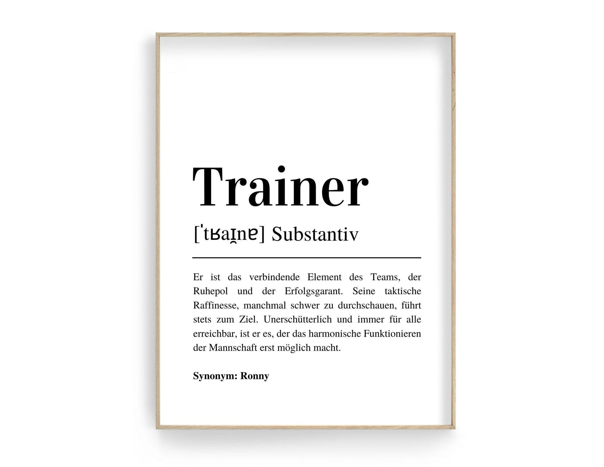 Poster Definition | personalisiert | Geschenk Trainer oder Trainerin ...