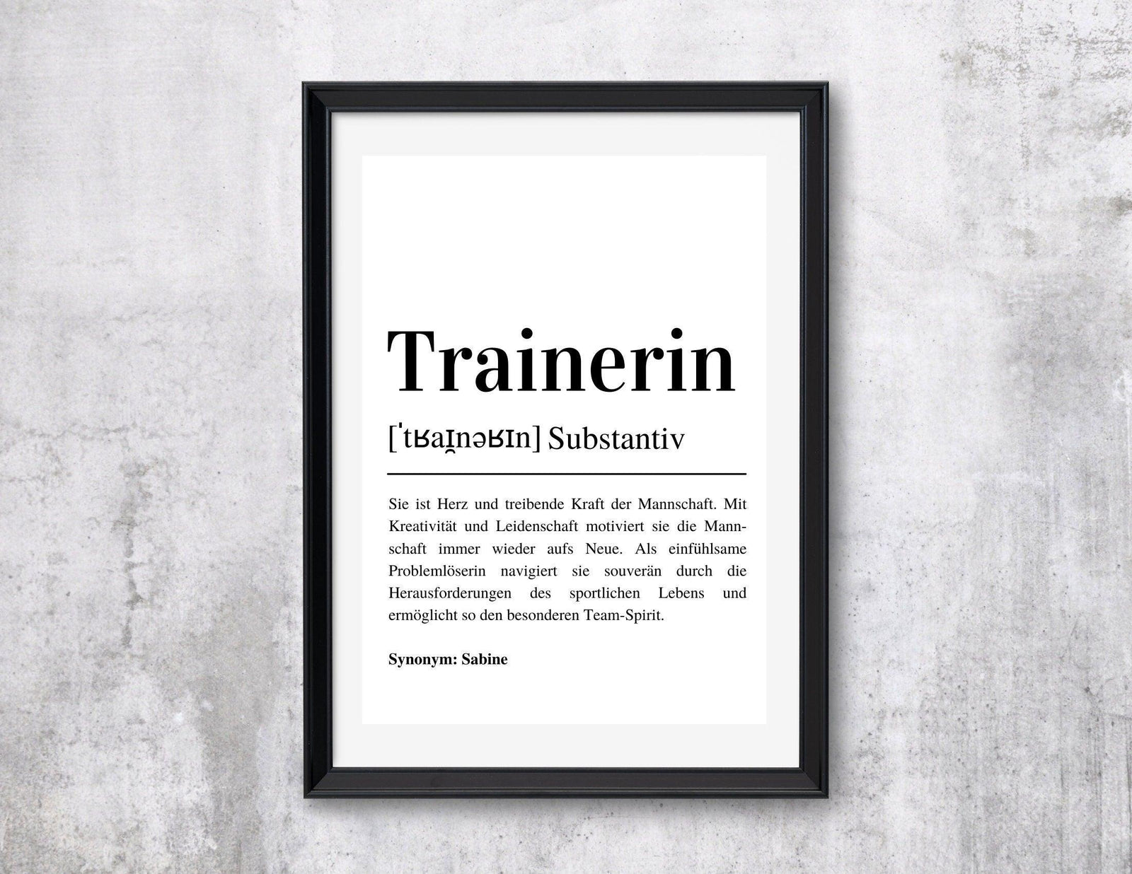 Poster Definition | personalisiert | Geschenk Trainer oder Trainerin ...